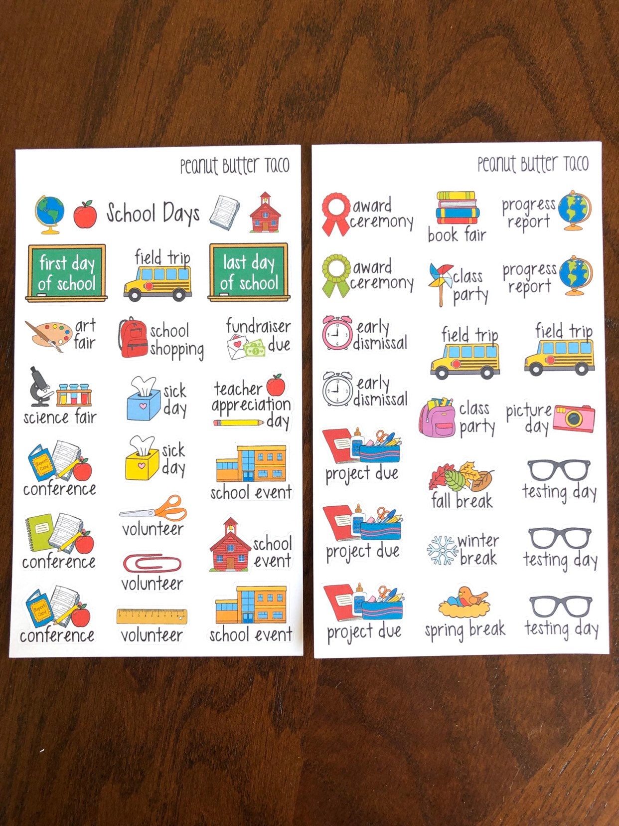 School Days Planner Stickers Back to School Stickers - Etsy