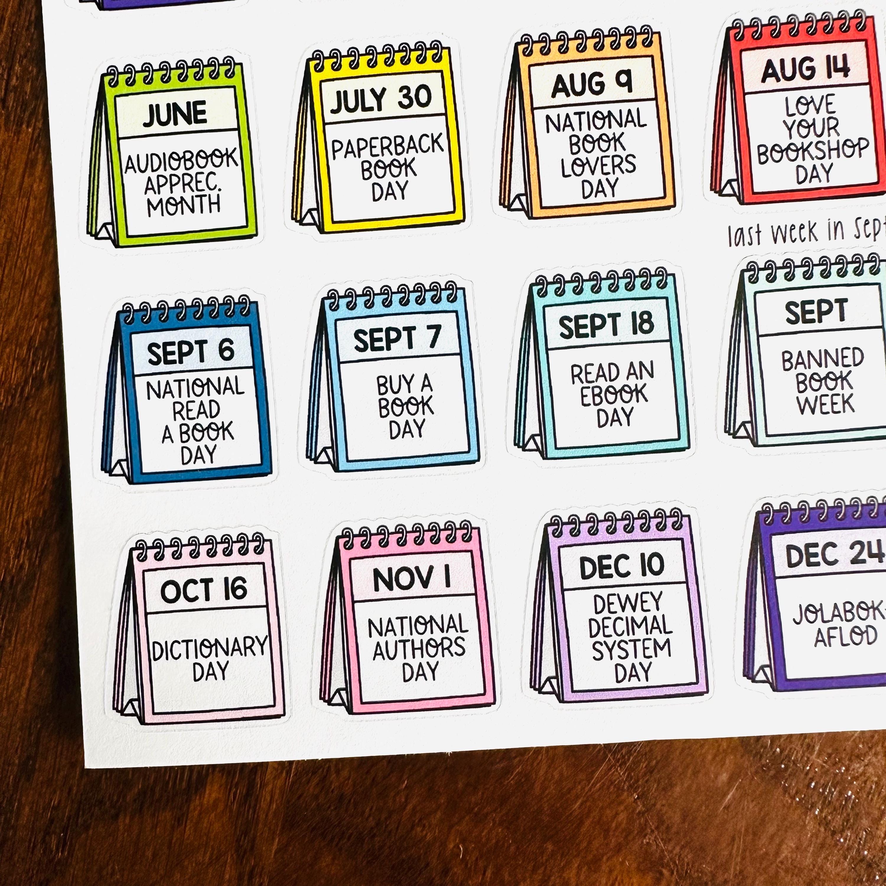 Reading Holidays Planner Stickers - Bookish Holiday Stickers - Bookish ...