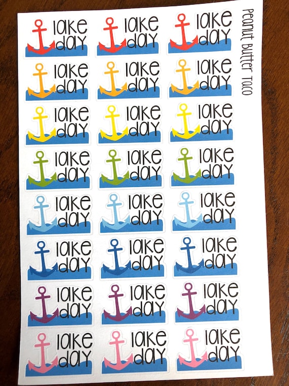 Lake Day Planner Stickers Summer Stickers Boating Stickers | Etsy