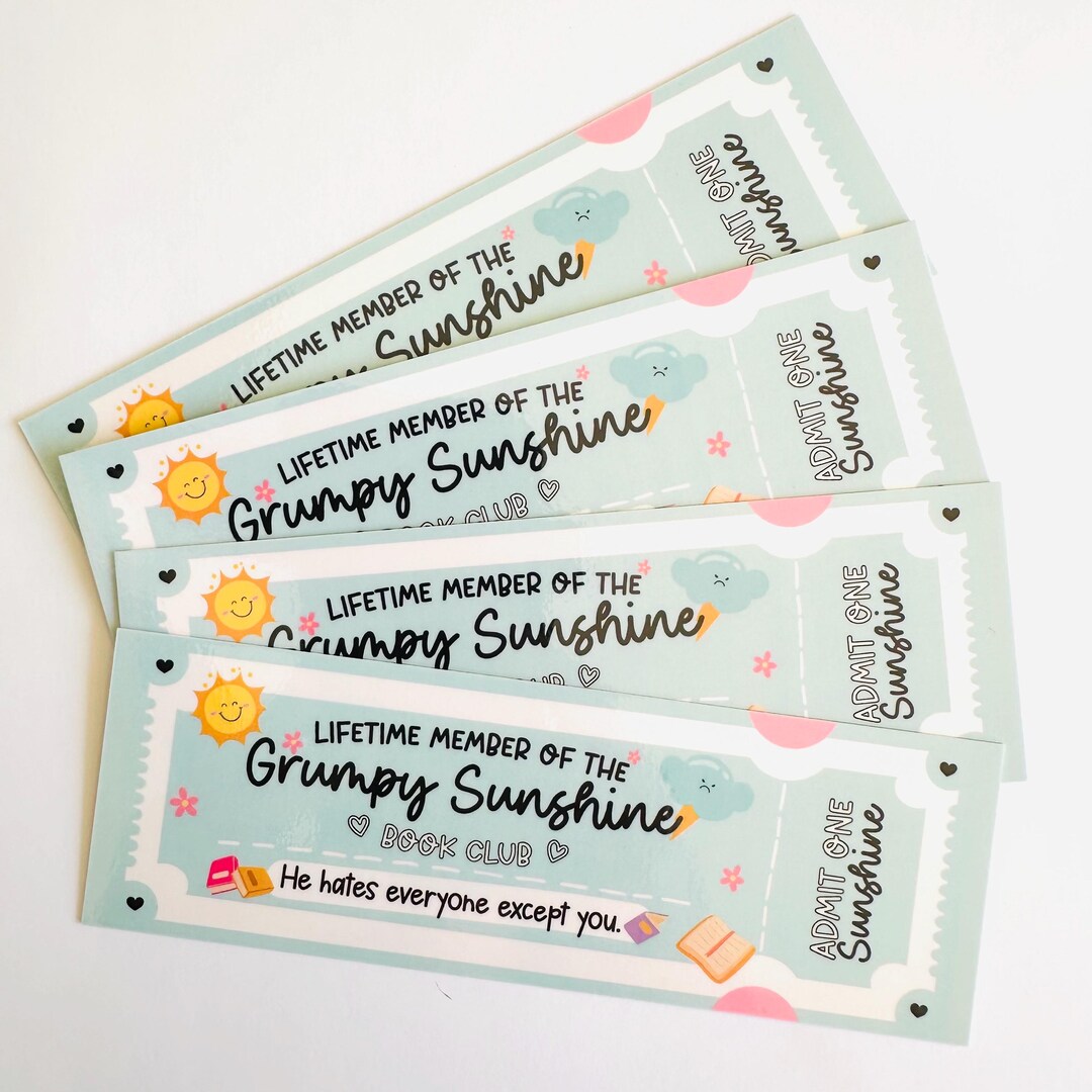 Grumpy Sunshine Laminated Bookmark - Romance Trope Bookmark - Grumpy ...