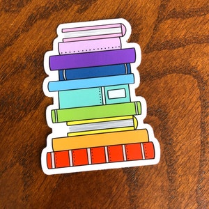 Book Stack Vinyl Sticker - Bookish Vinyl Decal - Laptop Sticker ...