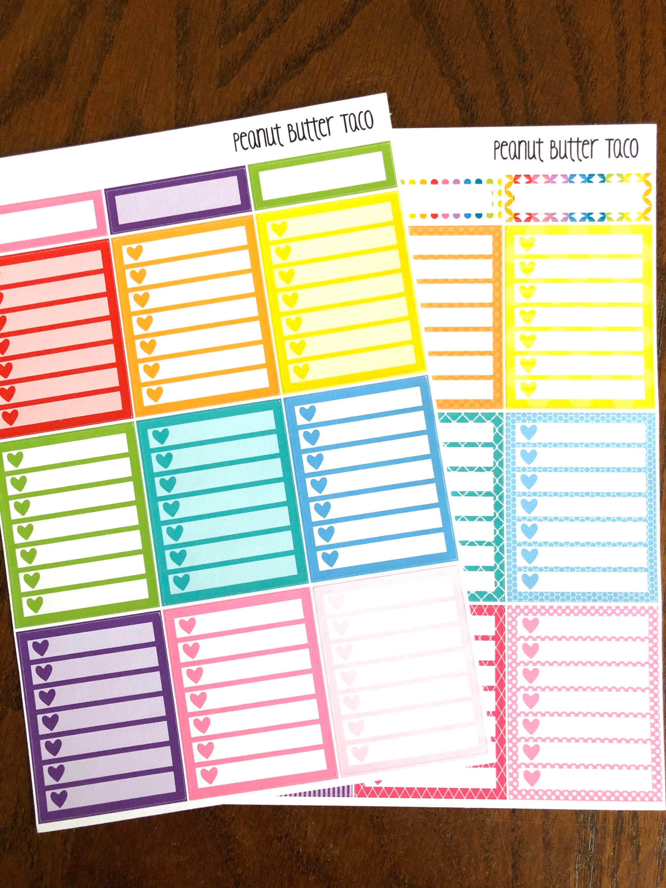 Full Box Checklist Planner Stickers Heart Checklists to Do | Etsy