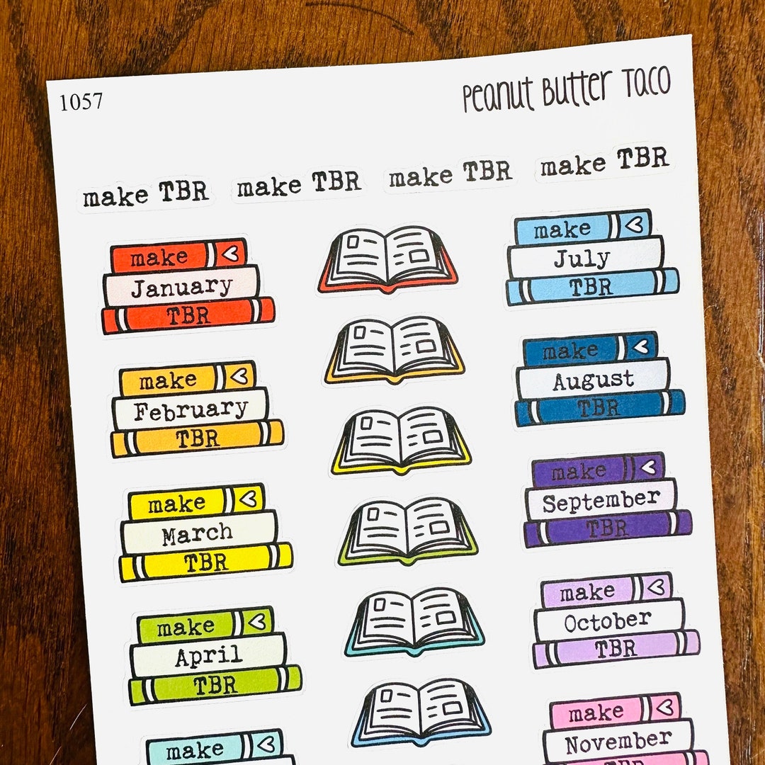 Make Monthly TBR Stickers - TBR Reading Planner Stickers - Reading ...