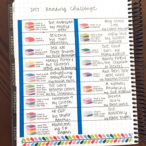 Reading Challenge Planner Stickers - Reading Planner Stickers - Reading ...