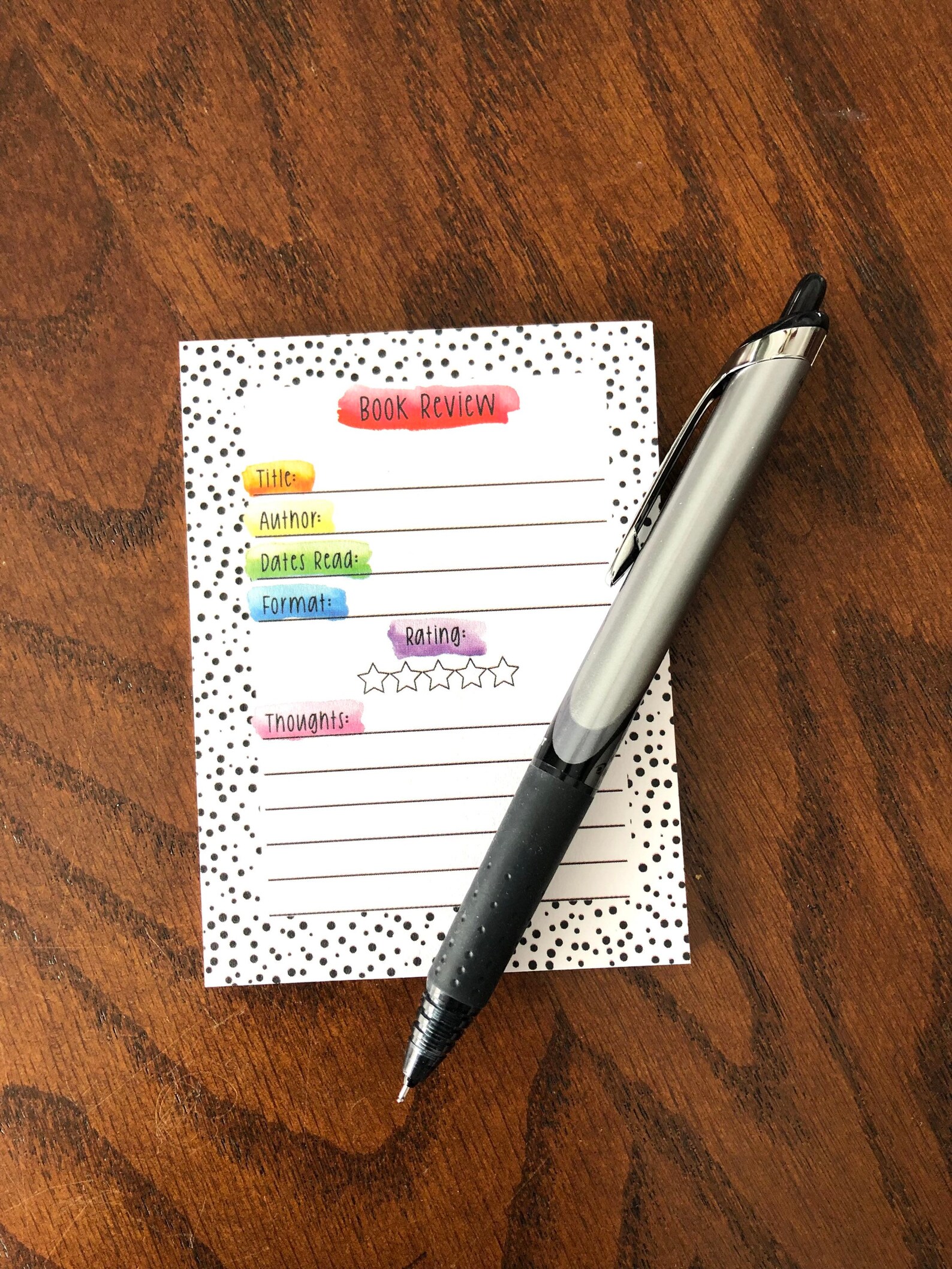 Book Review Sticky Notes - Star Rating - Reading Sticky Notes ...