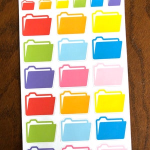 File Folder Stickers - Small or Large File Folder Icon Planner Stickers ...