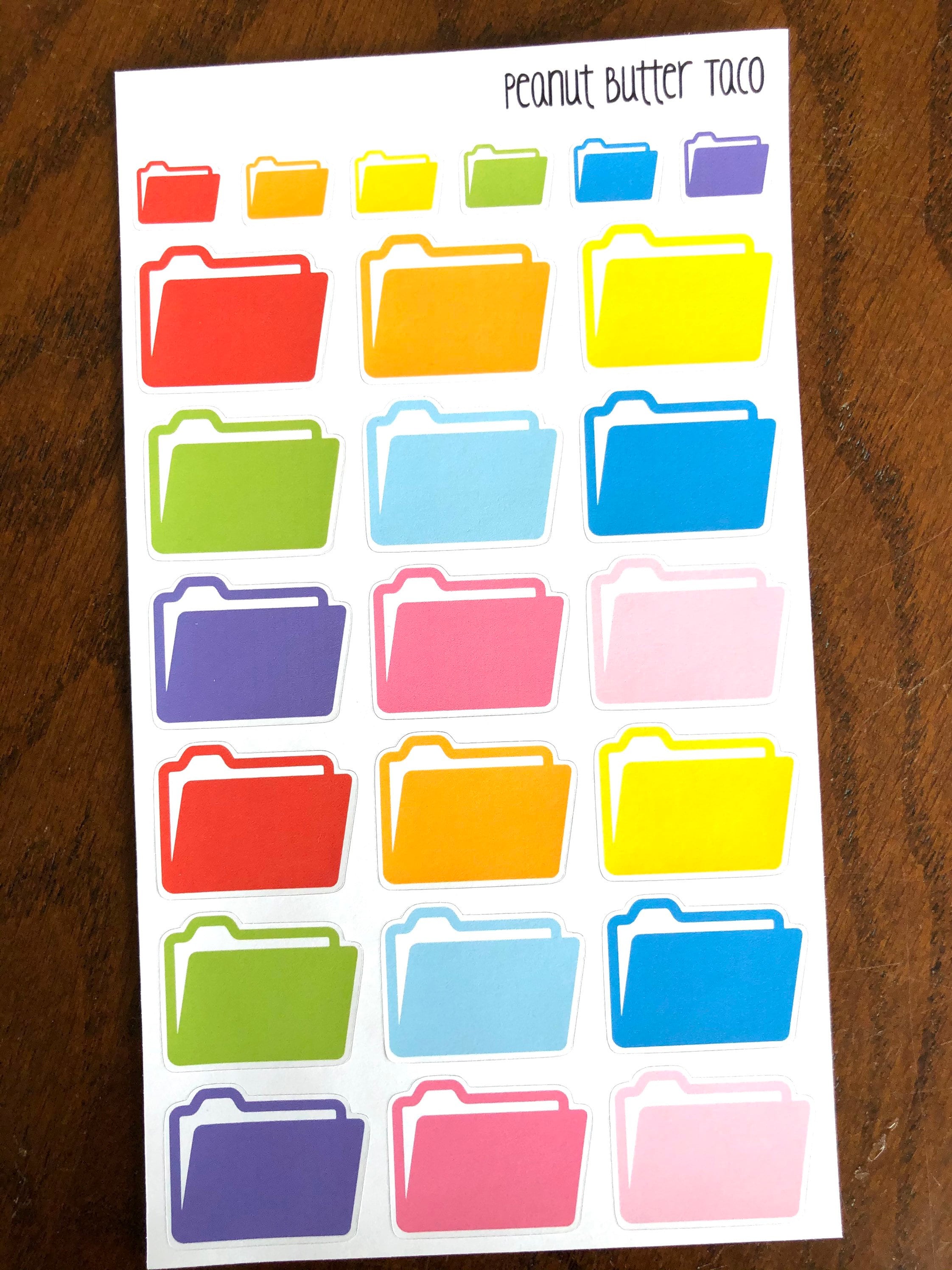File Folder Stickers Small or Large File Folder Icon Planner - Etsy
