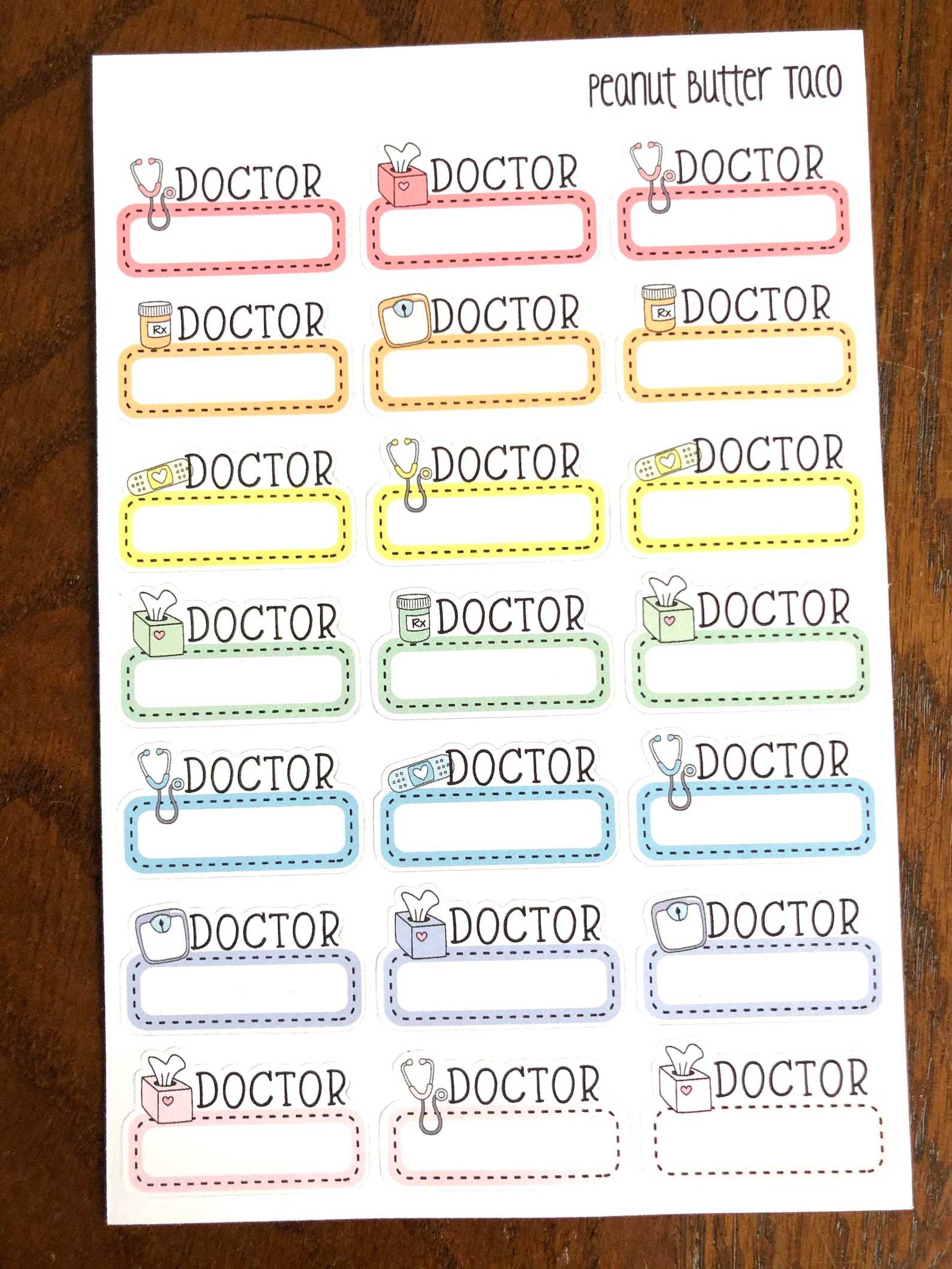 Doctor Planner Stickers - Rainbow or Pastel Doctors Appointment ...