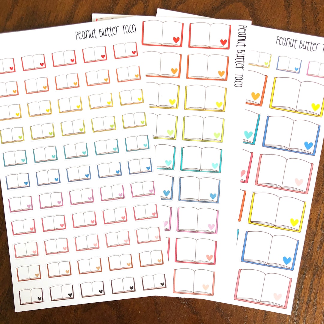 Open Book Planner Stickers - Choose Your Size - Books Stickers ...