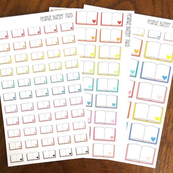 Open Book Planner Stickers Choose Your Size Books Stickers - Etsy