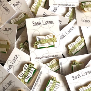 Book Lover Enamel Pin - Bookish Enamel Pin - Open Book Reading Pin ...