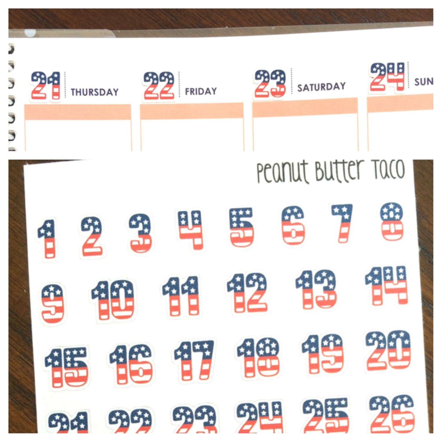 American Flag Date Covers Planner Stickers July Date Covers | Etsy