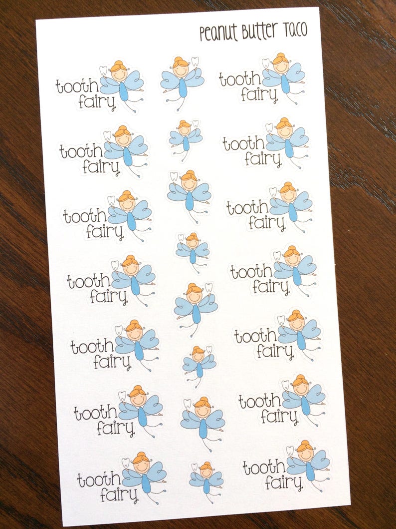 Tooth Fairy Stickers Tooth Fairy Planner Stickers Tooth | Etsy