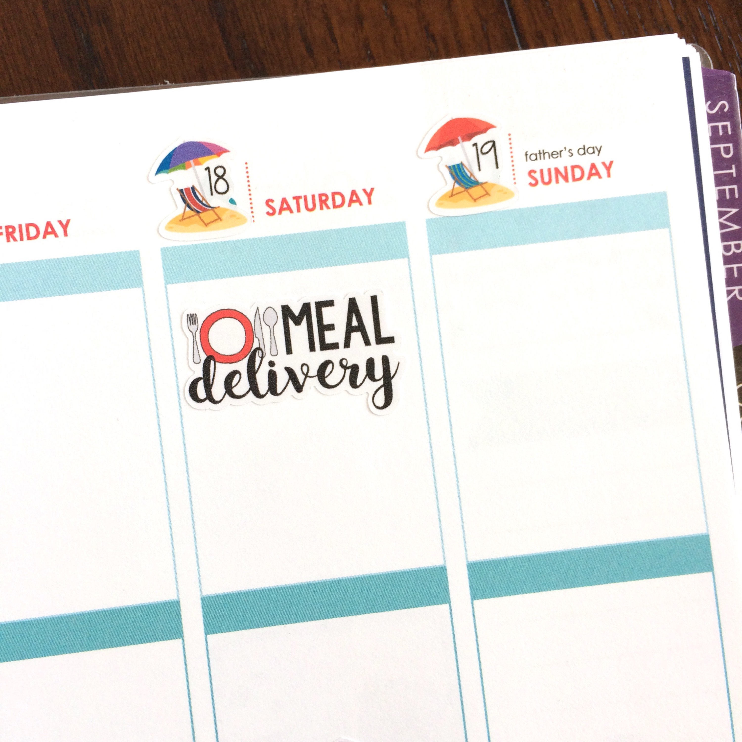 Meal Delivery Planner Stickers Meal Delivery Service | Etsy