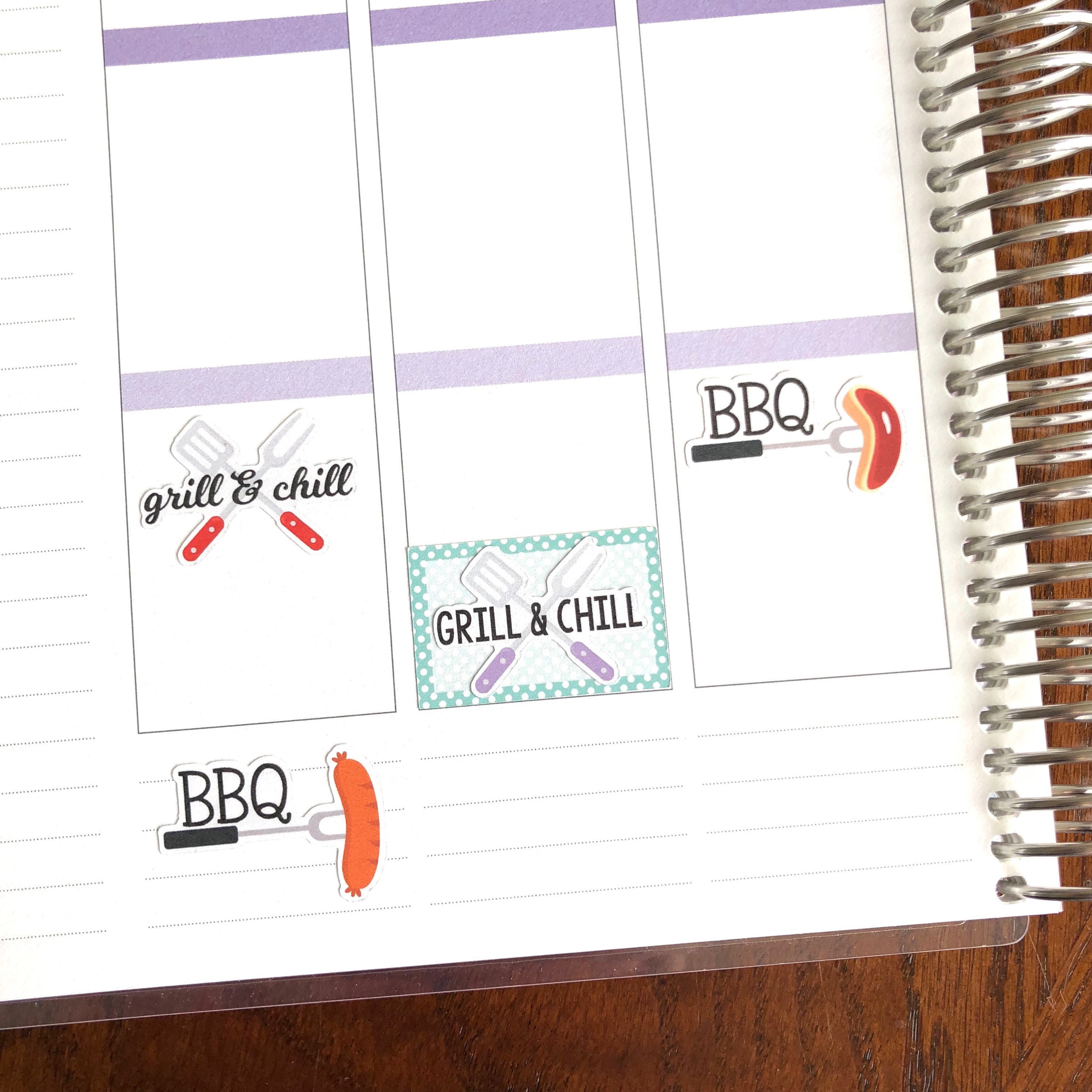 Grill & Chill Stickers BBQ Stickers Grilling Stickers | Etsy