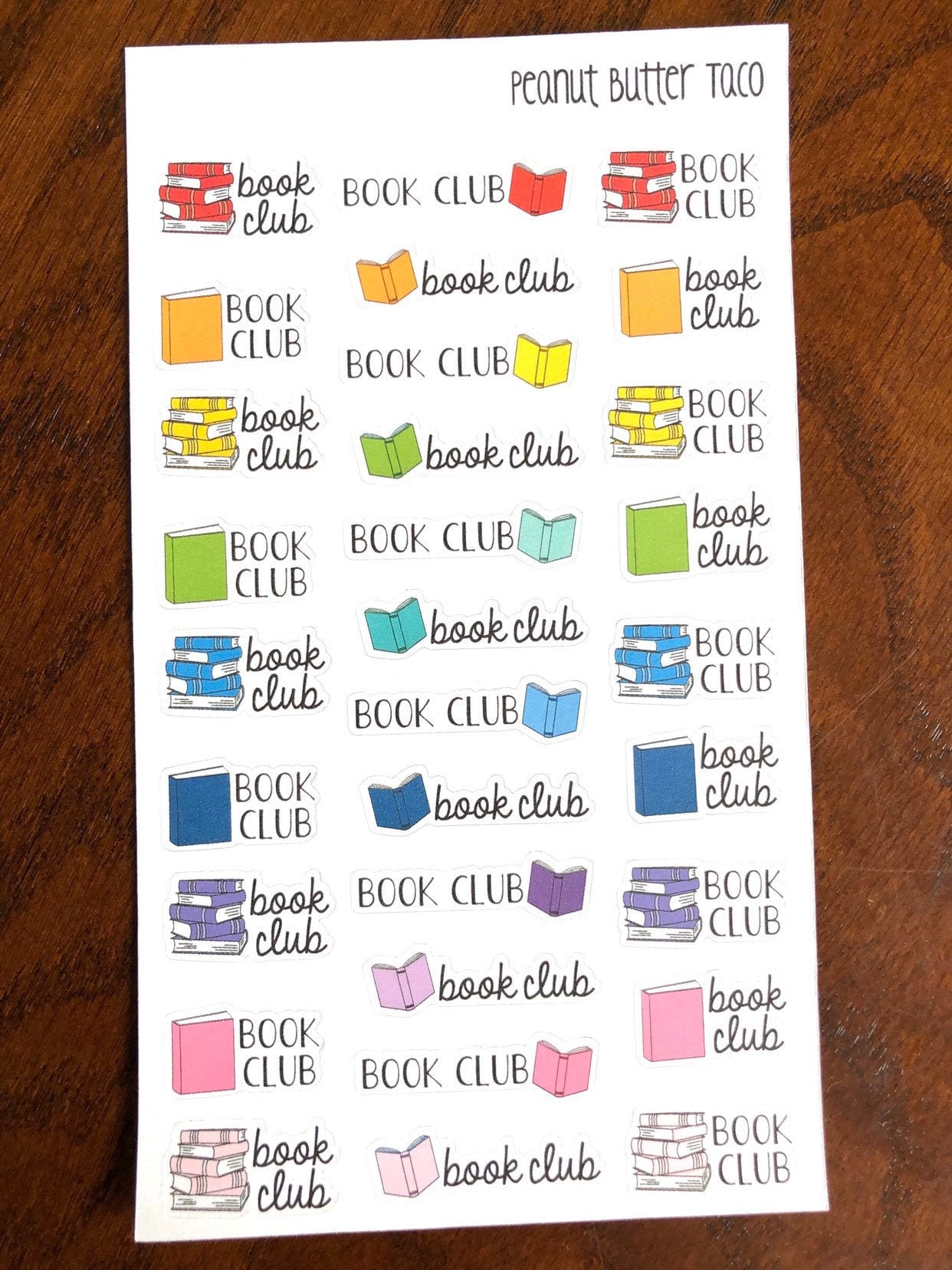 Book Club Stickers Hand Drawn Reading Planner Stickers Book - Etsy