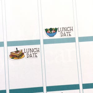 Lunch Date Planner Stickers - Lunch Planner Stickers - Lunch Calendar ...