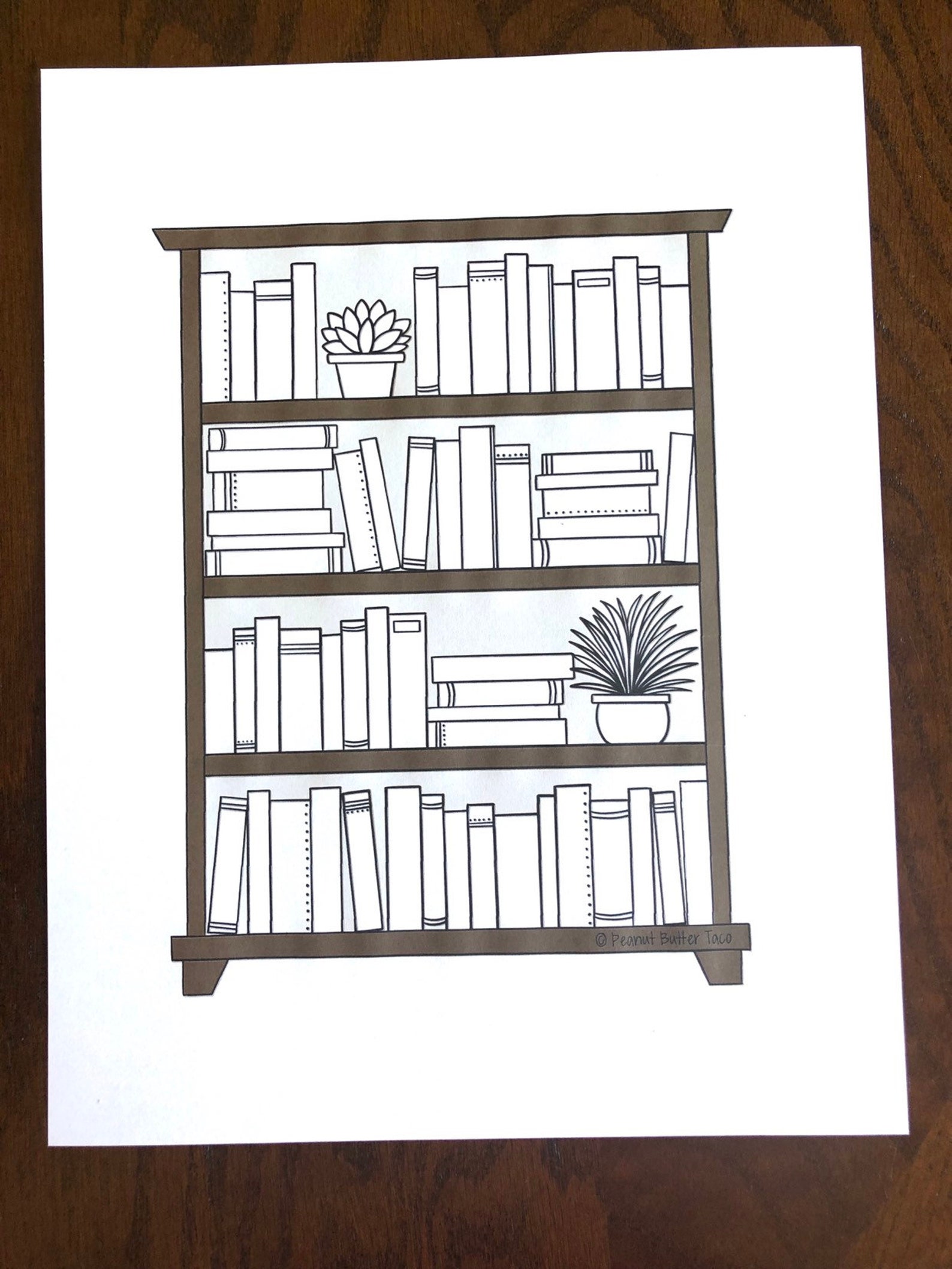 PRINTABLE Two Bookshelves - Reading Planner Bookshelf - Reading Tracker ...