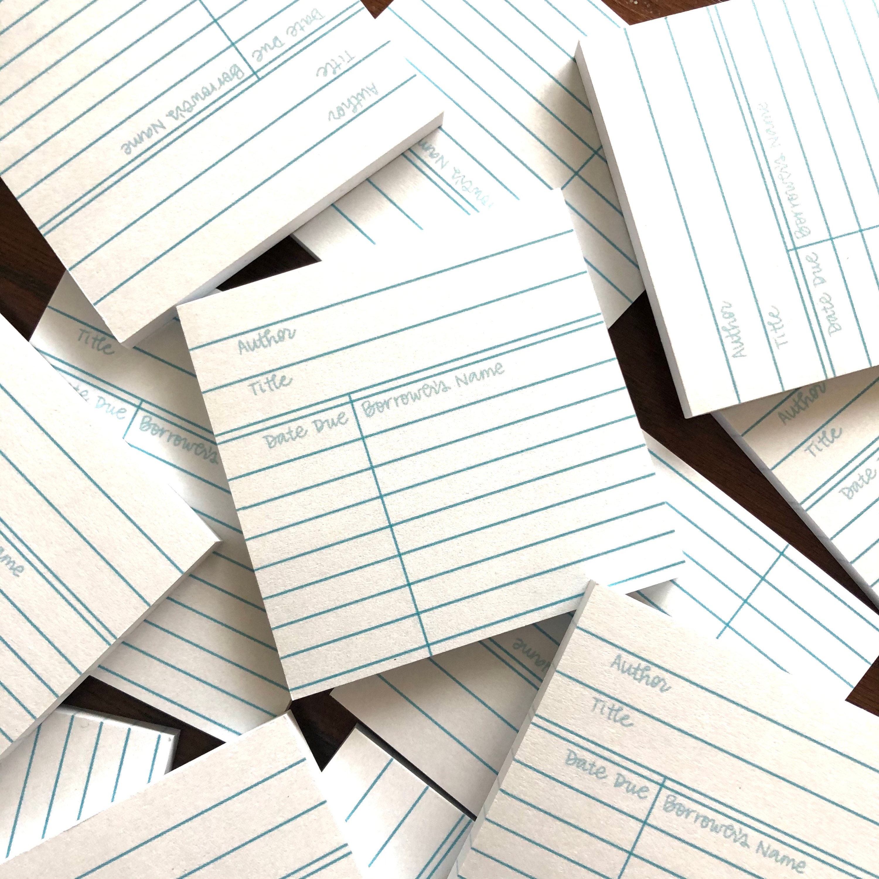 Library Card Sticky Notes Reading Sticky Notes Bookworm - Etsy