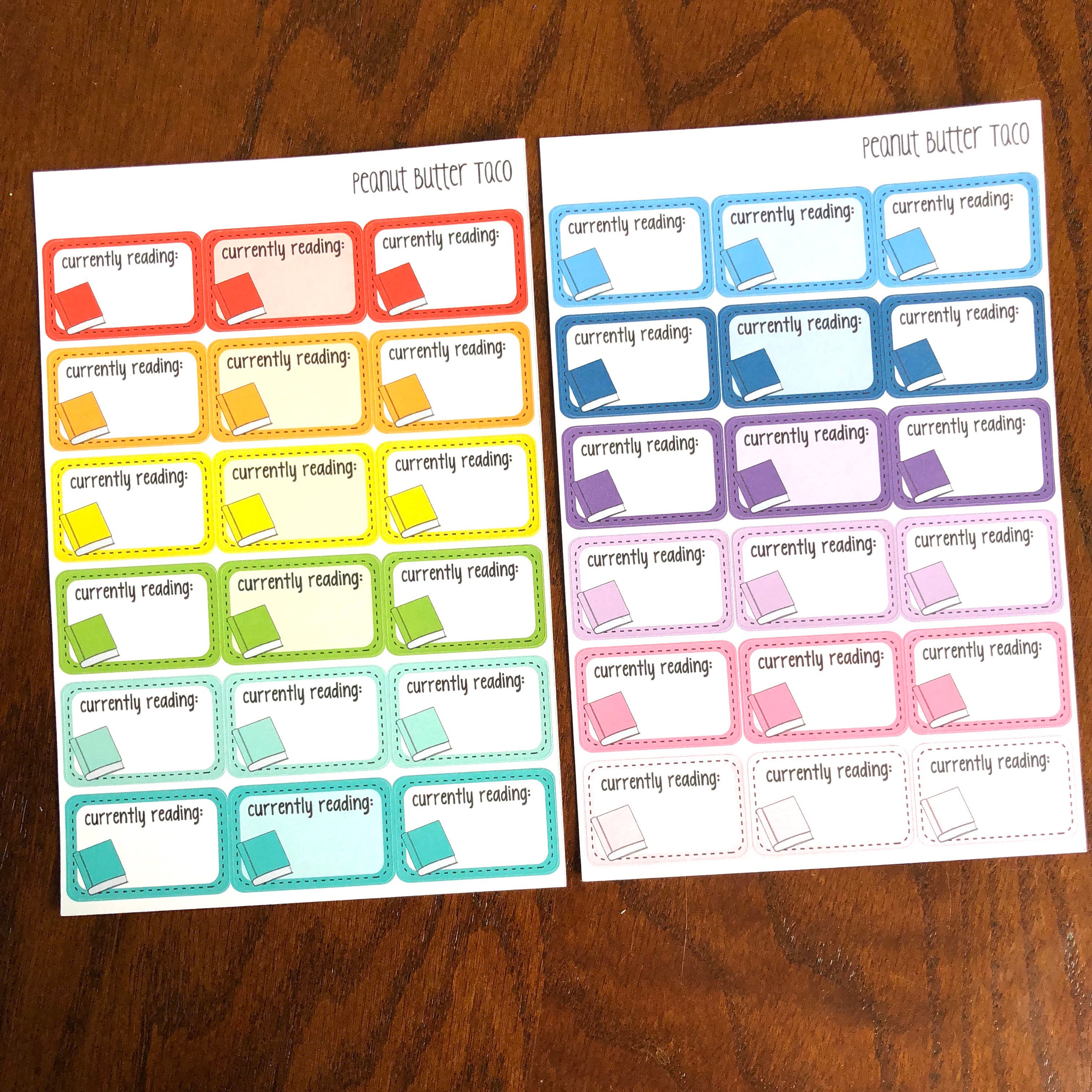 Currently Reading Boxes Reading Planner Stickers Book - Etsy