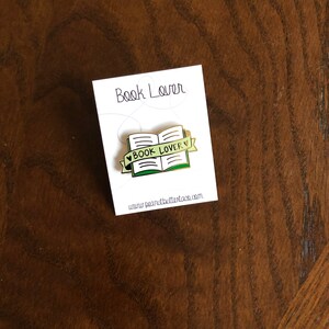 Book Lover Enamel Pin - Bookish Enamel Pin - Open Book Reading Pin ...