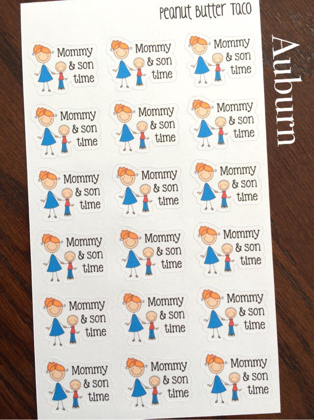 Mommy & Son Time Planner Stickers - Family Planner Stickers - Mom ...