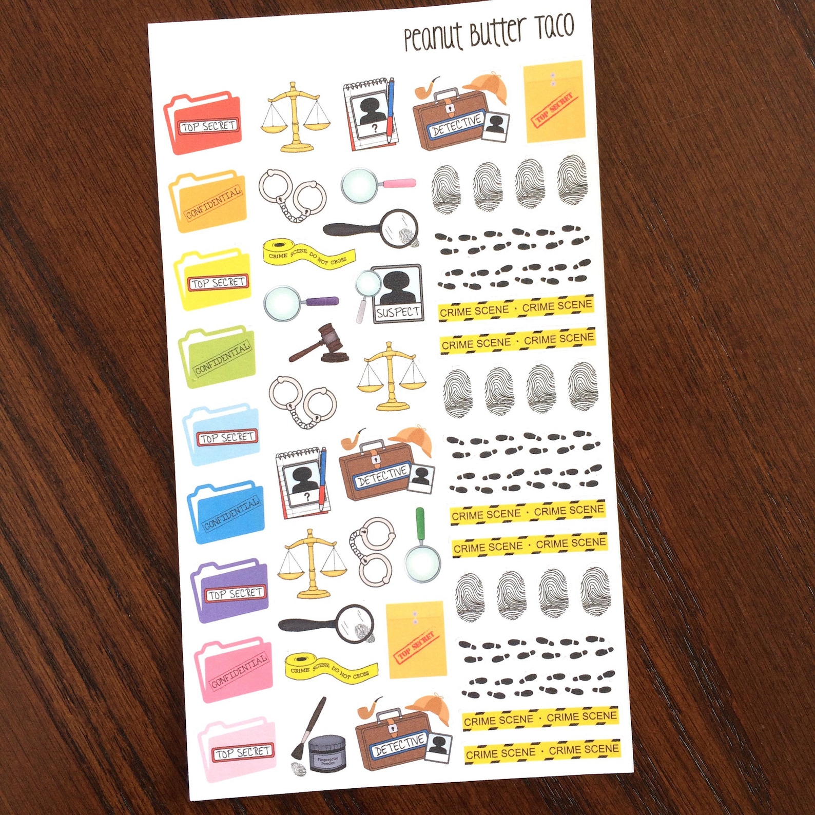Crime Sampler Stickers True Crime Planner Stickers Detective Stickers ...
