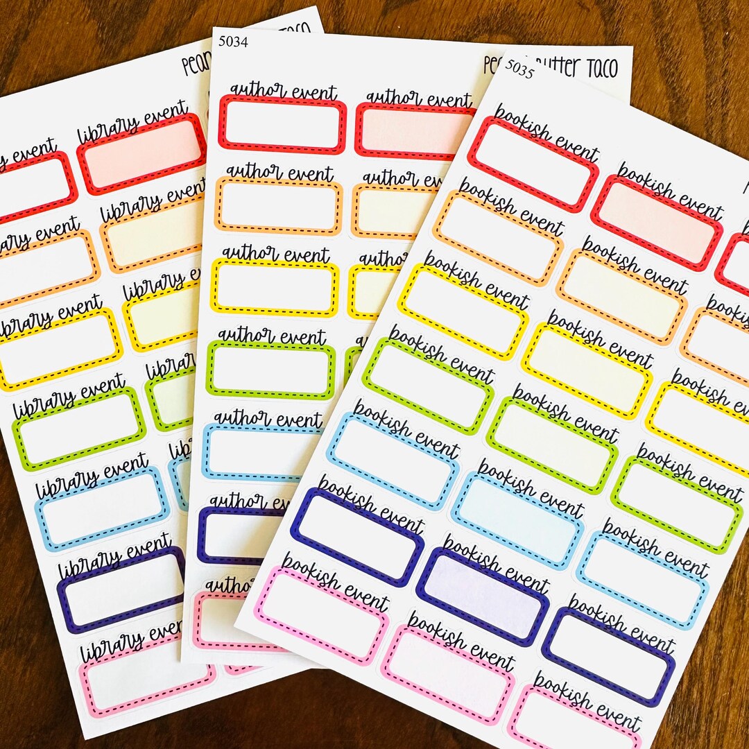 Reading Event Planner Stickers - Author Event - Bookish Event - Library ...