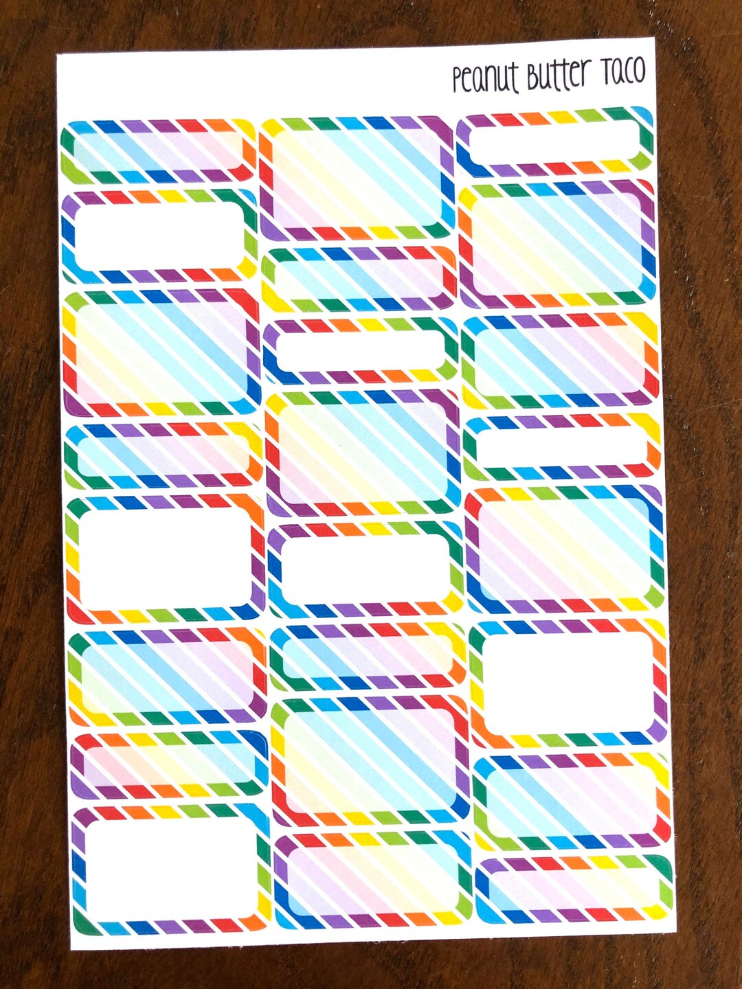 Bold Rainbow Stripes Mixed Boxes - Box Planner Stickers - Bright ...