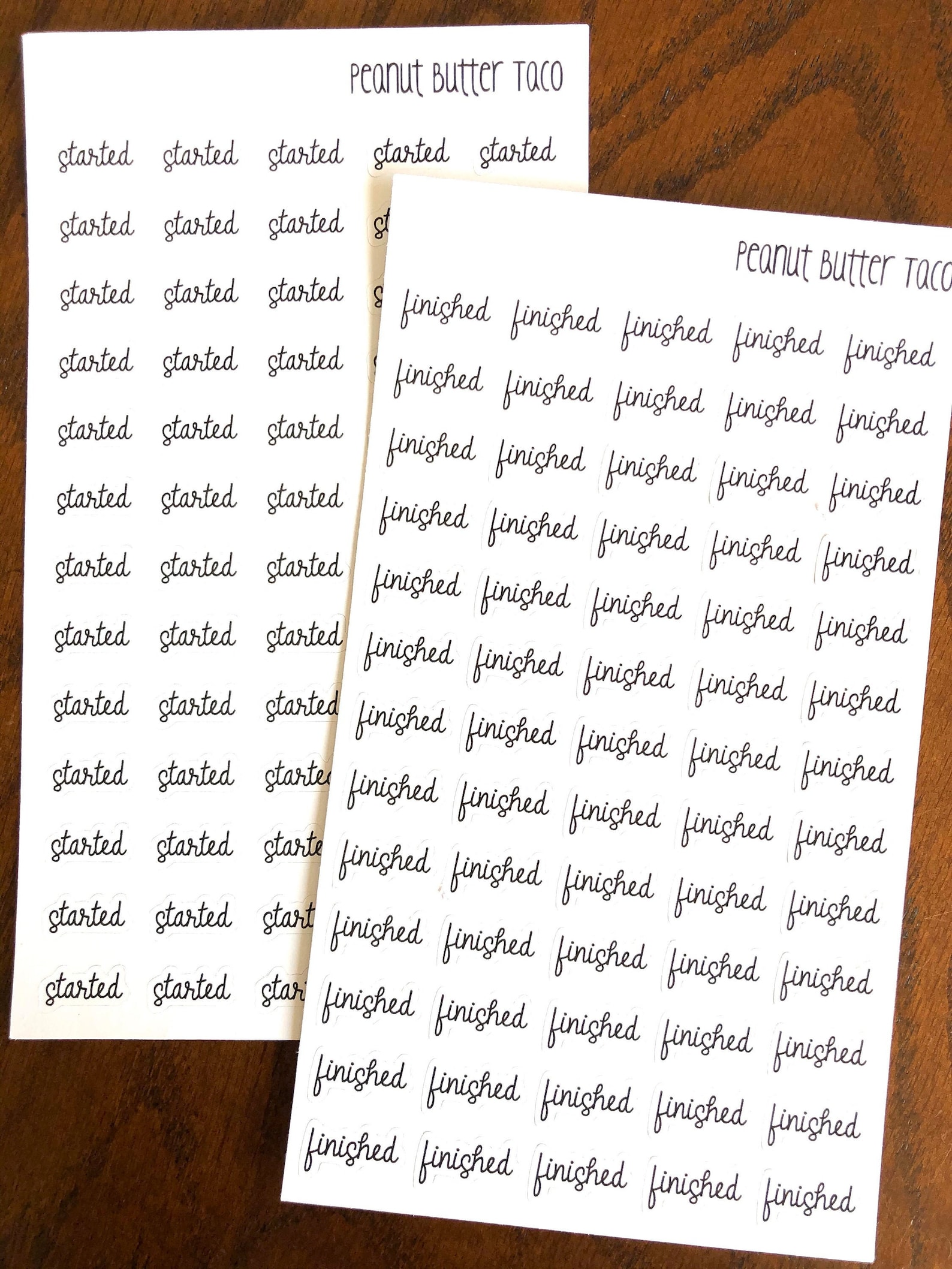 Started & Finished Text Planner Stickers - Reading Planner Stickers ...