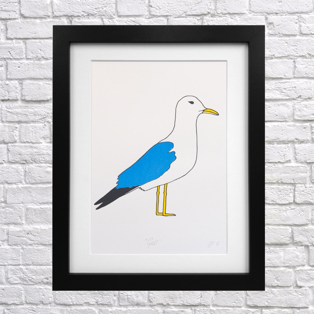 Seagull Screen Print Home Decor Hand Pulled Screen Print Gift for Mum ...