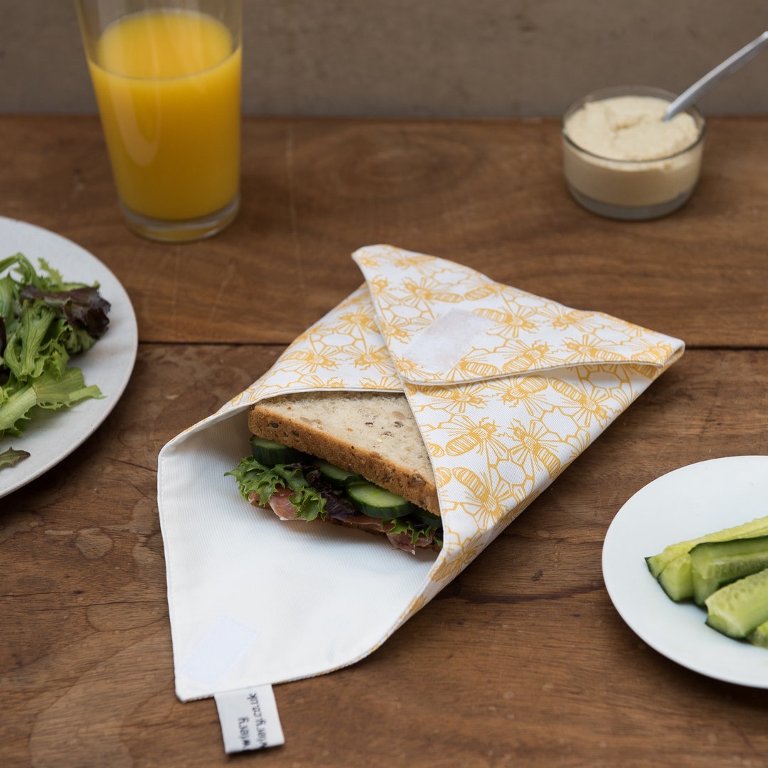 Bee Print Sandwich Wrap - Eco Wrap - Plastic Alternative - Food Wrap ...