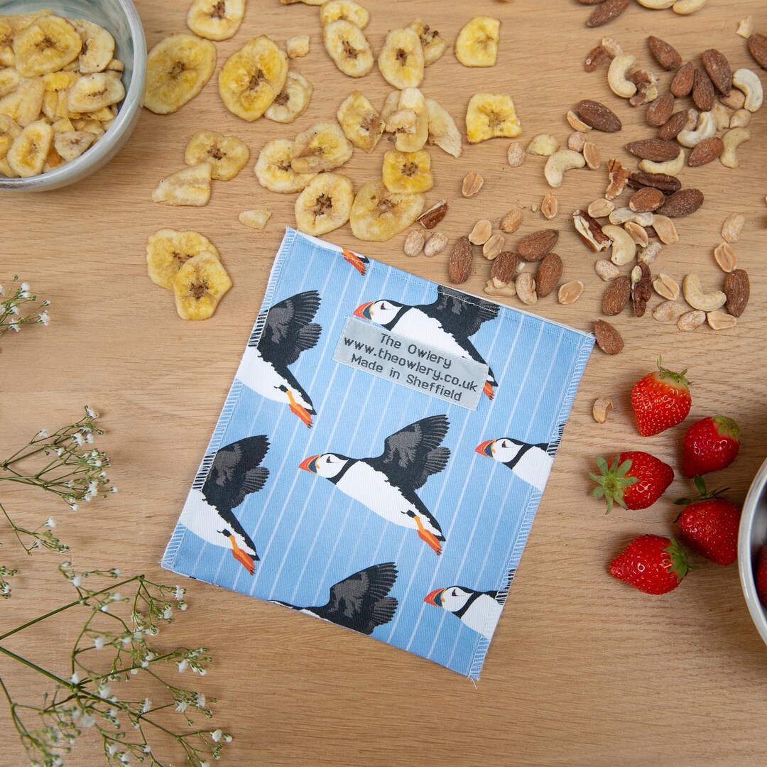 Puffin Print Snack Bag - Etsy