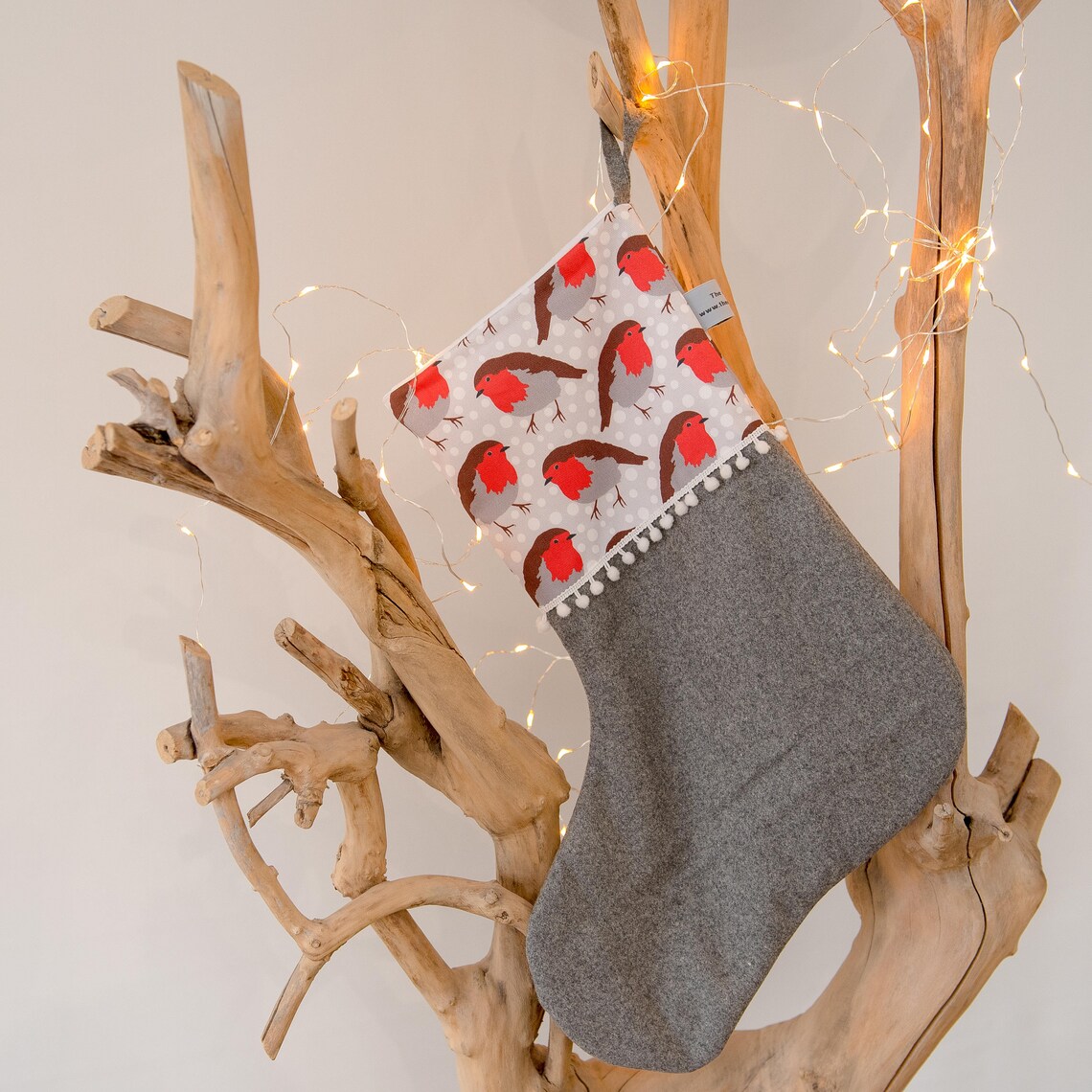 Robin Print Christmas Stocking Bird Print Robin Gift | Etsy