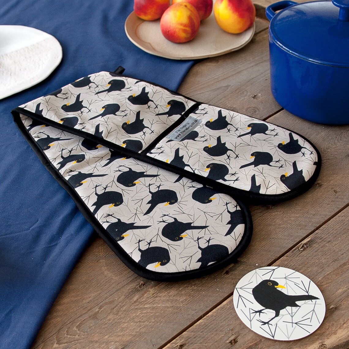 Blackbird Print Double Oven Gloves Oven Mitt Pot Holder - Etsy