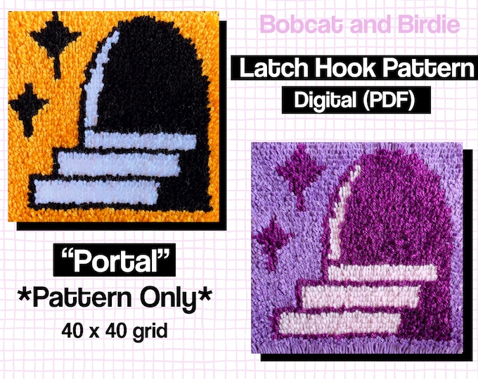 Digital Download! 40x40 - Portal Latch Hook Pattern (PDF) - Pattern Only - DIY Latch Hook - Etsy