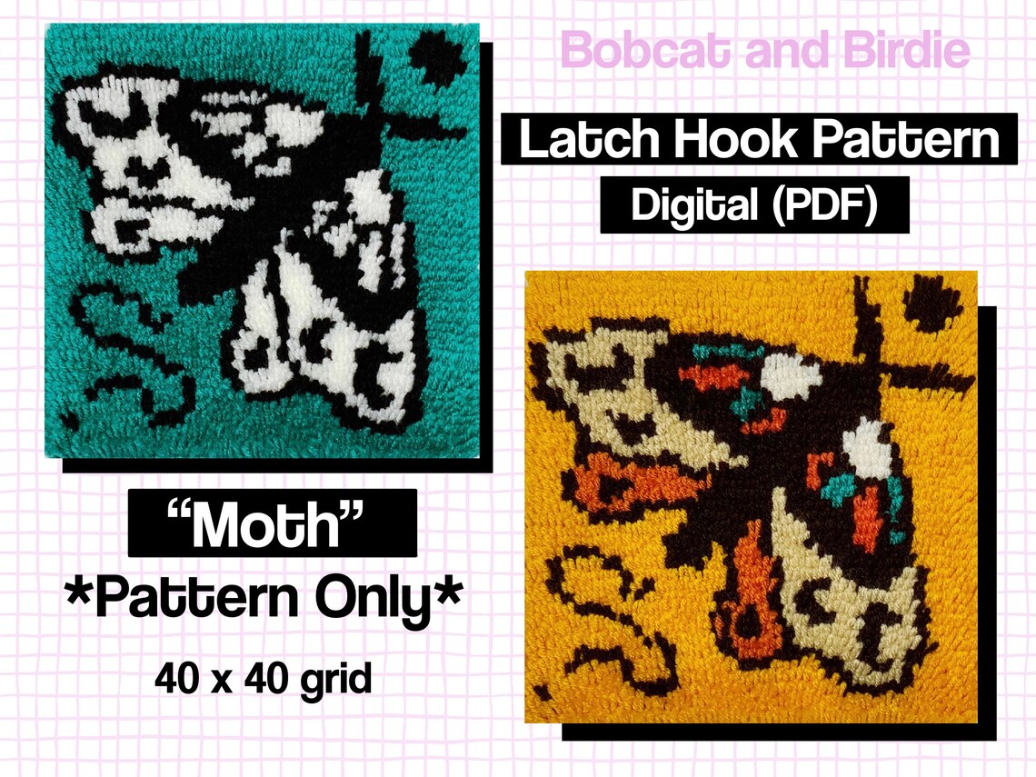 Digital Download 40x40 Moth Latch Hook Pattern PDF | Etsy