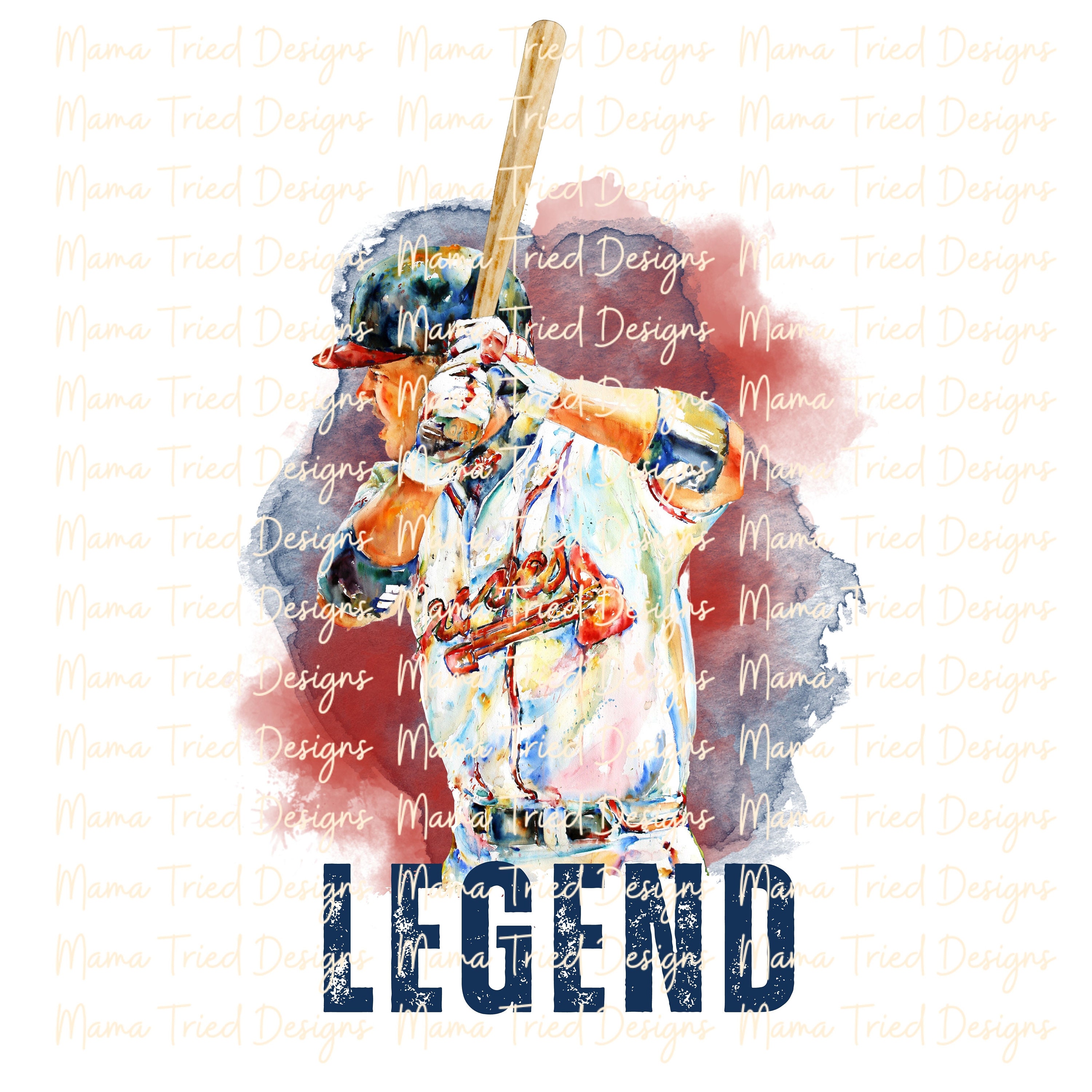 Legend Chipper Jones Watercolor PNG - Etsy