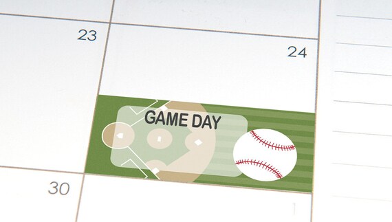 PRINTABLE Baseball Game Day Planner Stickers Month Layout | Etsy