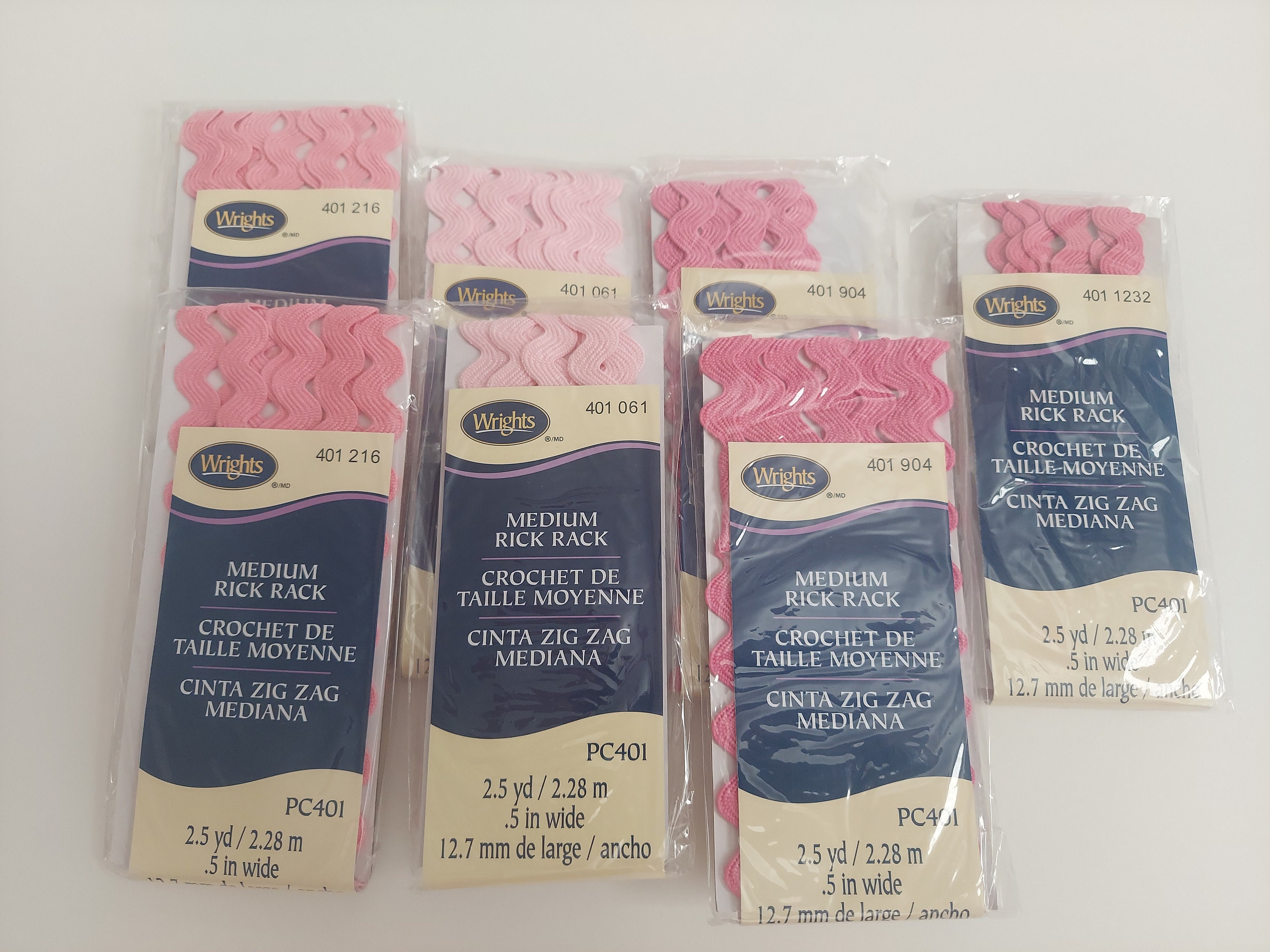 Wrights Medium Rick Rack. Various Colors. 2.5 Yards and 1/2' Wide, 100% ...