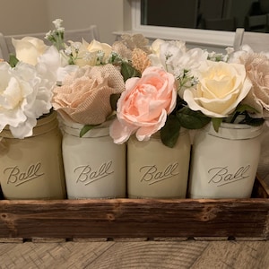 Rustic Mason Jar Floral Centerpiece - Etsy