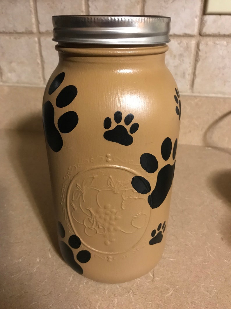 Paw Print Dog Treat Jar - Etsy