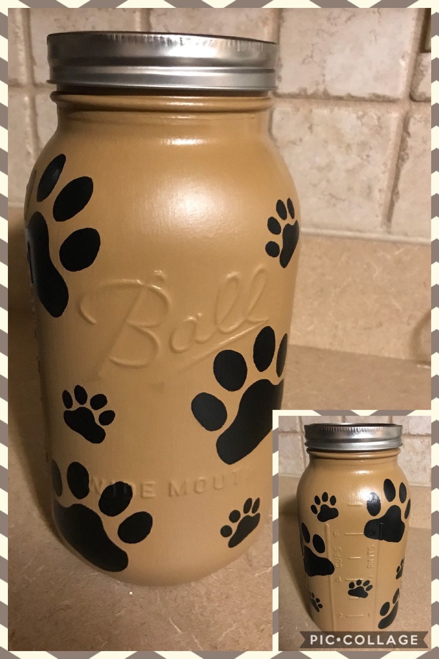 Paw Print Dog Treat Jar - Etsy