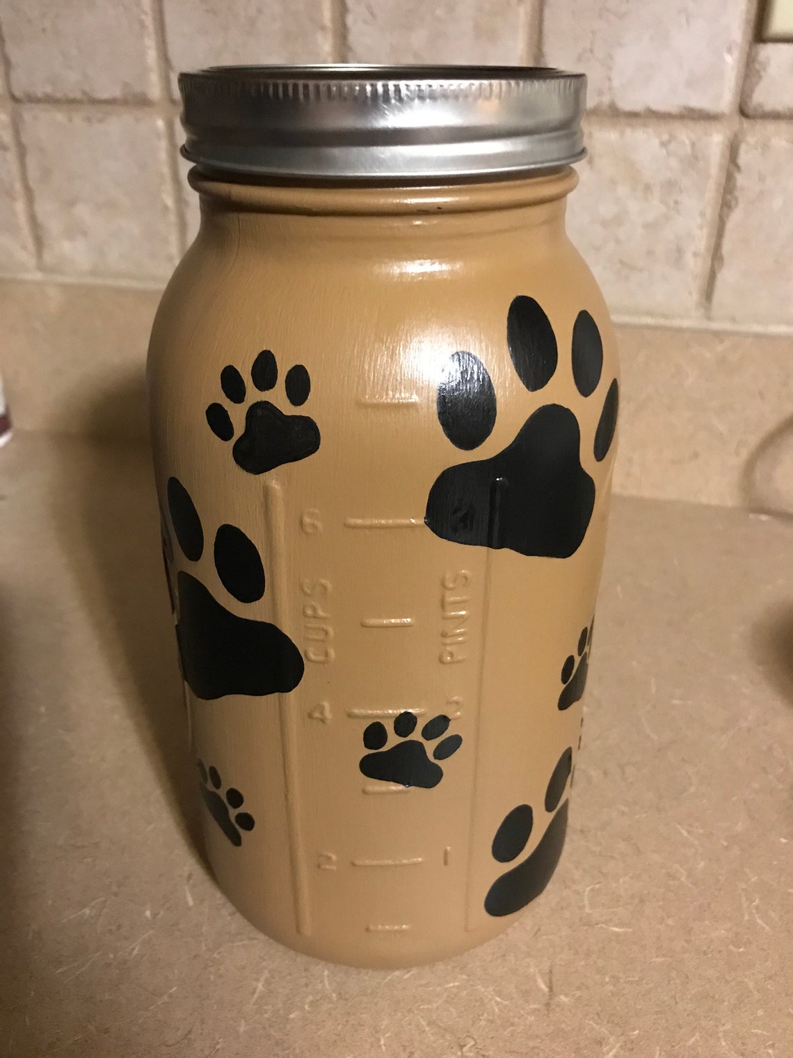Paw Print Dog Treat Jar - Etsy