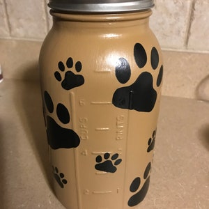 Paw Print Dog Treat Jar - Etsy