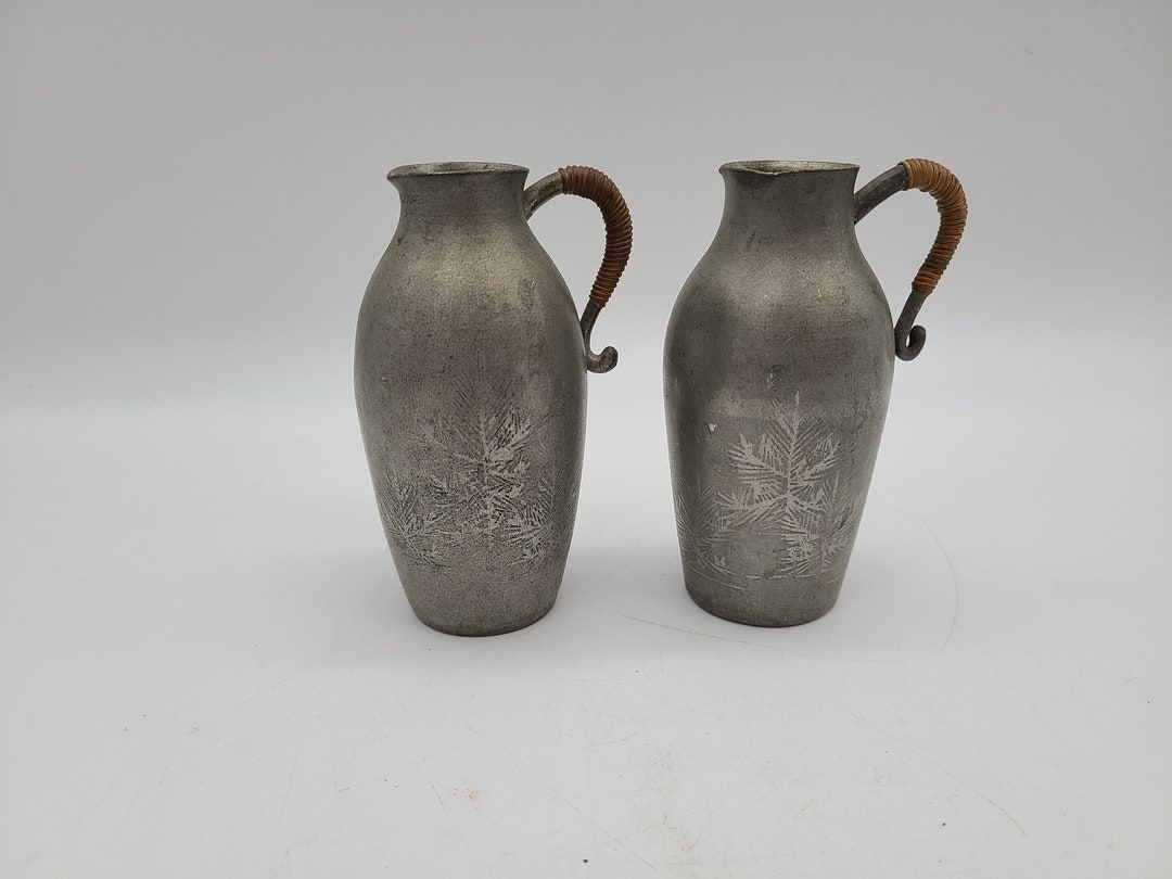 Pair of Antique Chinese Pewter Miniature Jugs W/ Handles 4 1/2" Tall - Etsy
