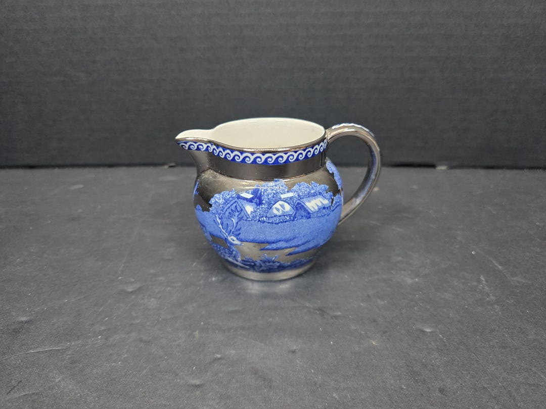 Antique Wedgwood Fallow Deer Blue and Silver Transferware, With Deer ...