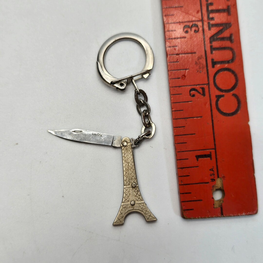 Vintage Eiffel Tower Tiny Pocket Knife Key Chain INOX - Etsy