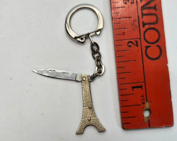 Vintage Eiffel Tower Tiny Pocket Knife Key Chain INOX - Etsy