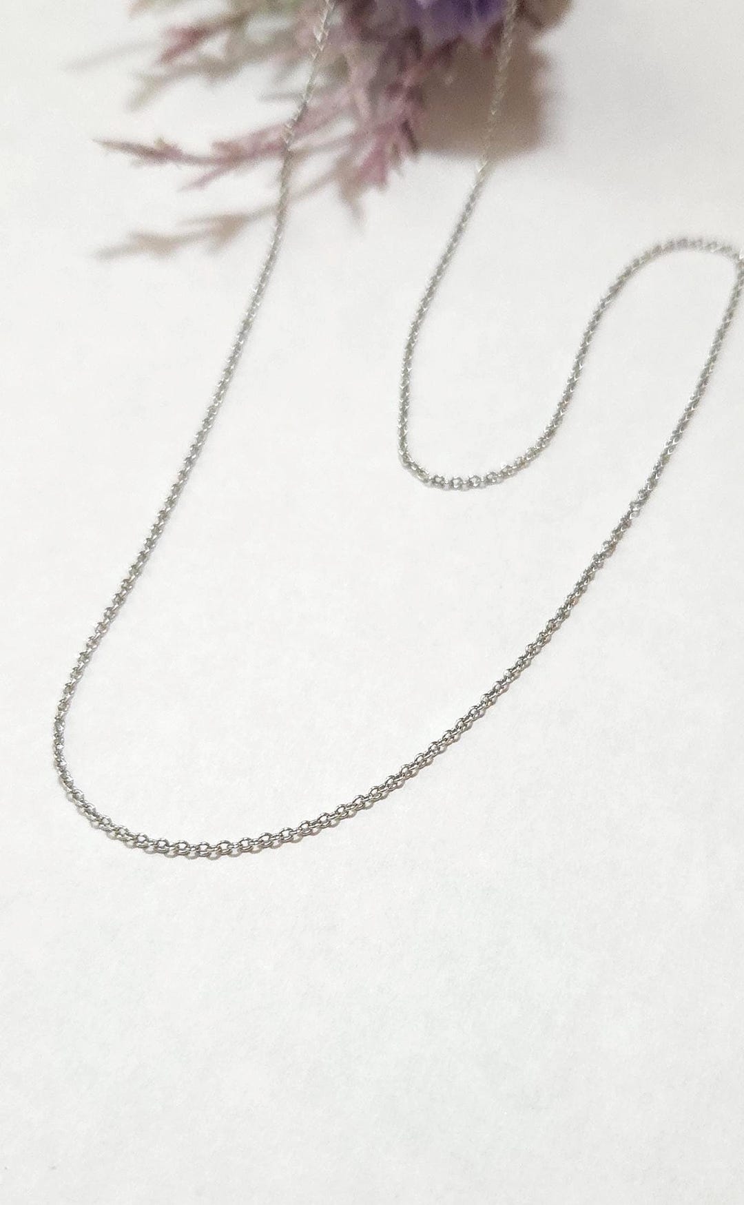 Dainty Sterling Silver Chain Link Necklace 925 Marked Clasp 18